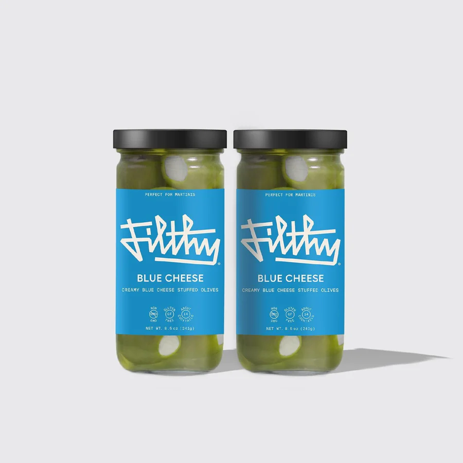 Filthy Blue Cheese Stuffed Cocktail Olives - The Thirsty Quaker