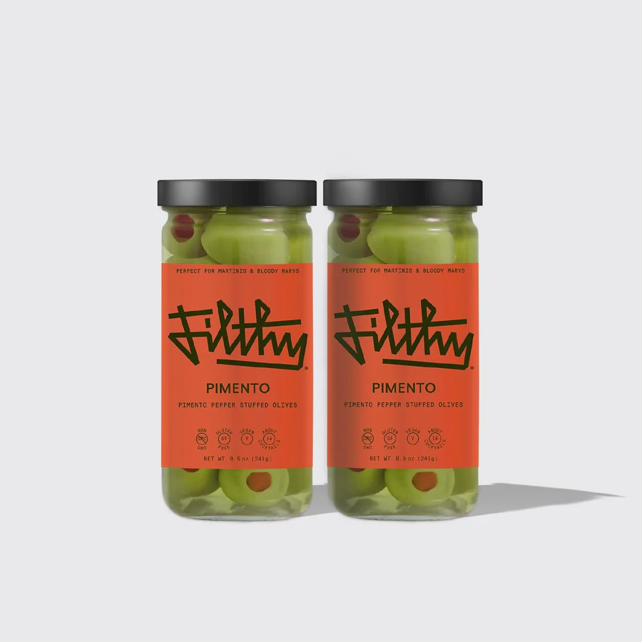 Filthy Pimento Stuffed Cocktail Olives - The Thirsty Quaker